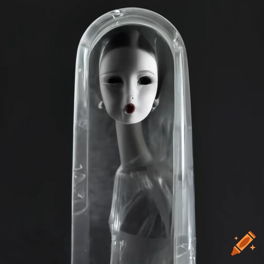 Clear plastic art deco doll on Craiyon