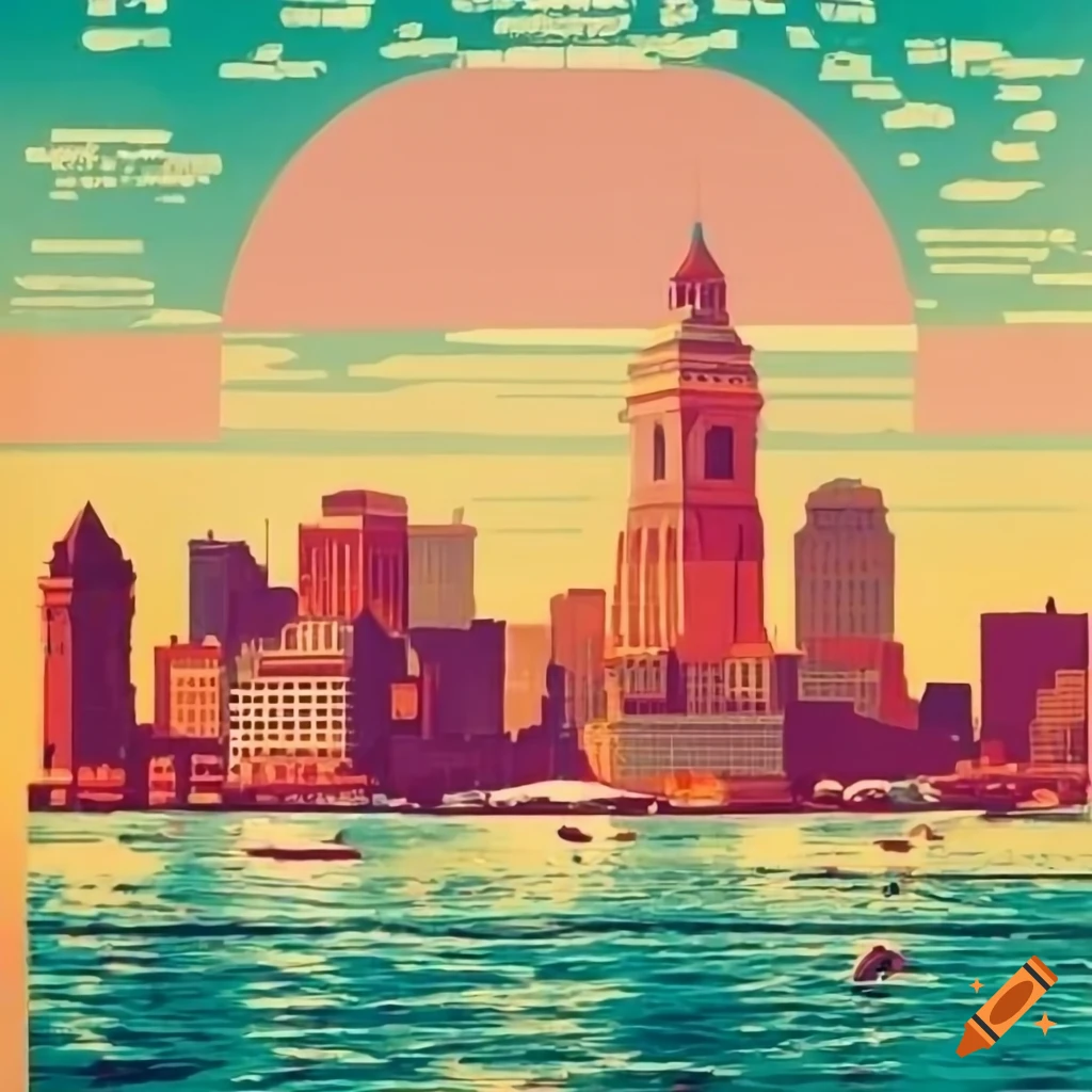 Retro poster of boston on Craiyon