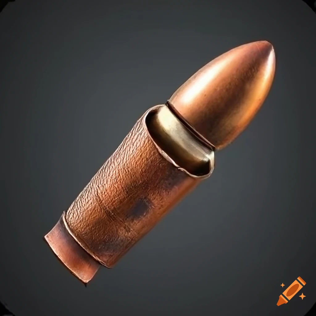 Detailed realistic bullet made from aged leather with beautiful ...