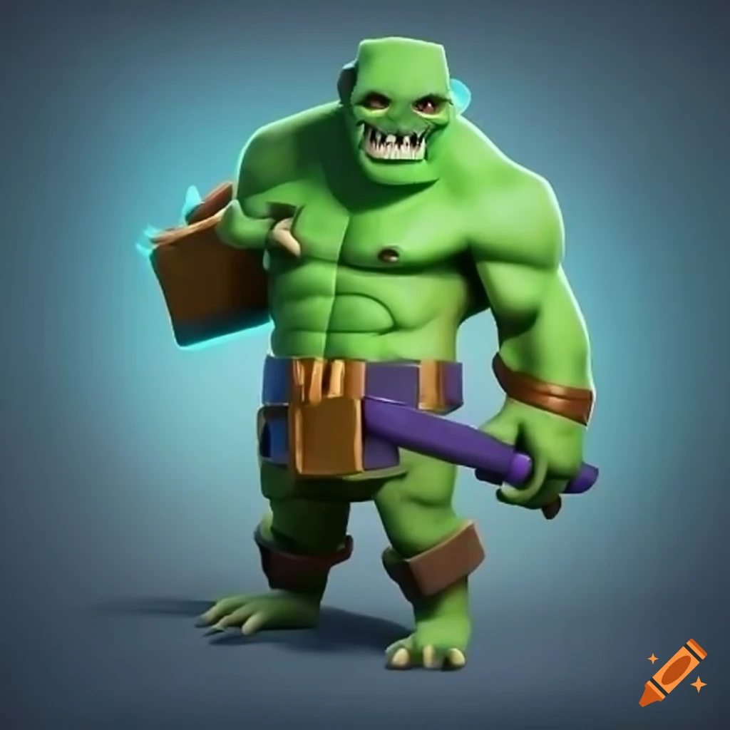Green super mutant behemoth from fallout in clash royale art on Craiyon