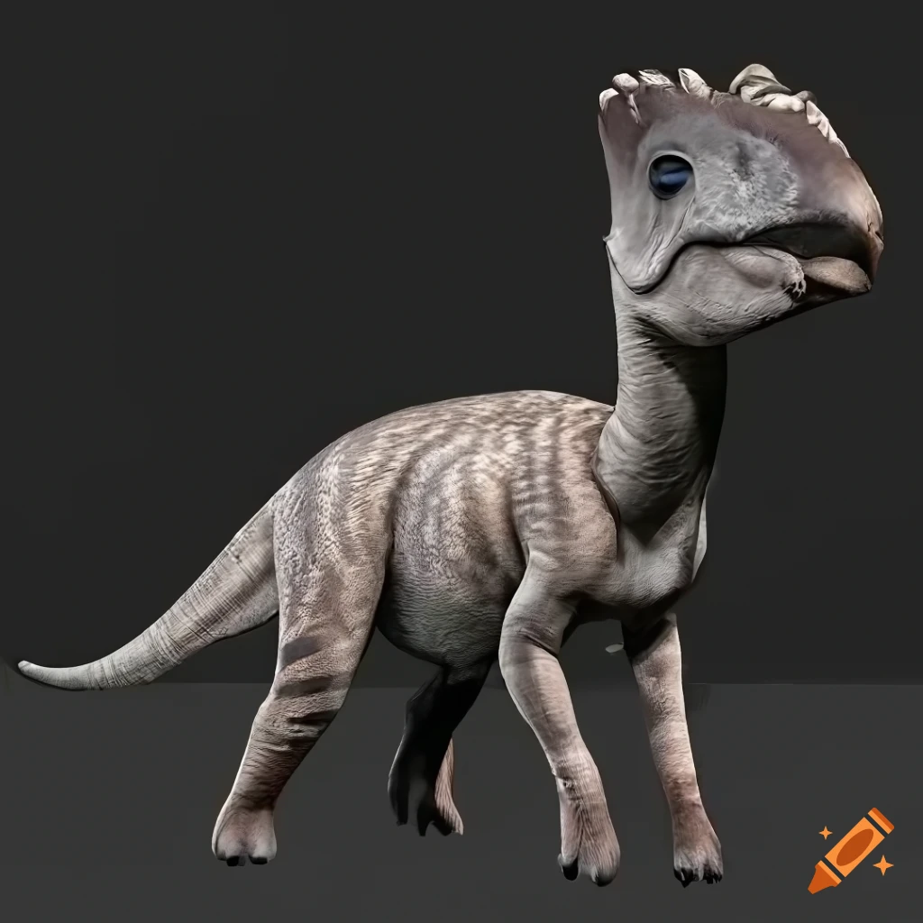 Photorealistic hadrosaurus dinosaur with unique color pattern and ...