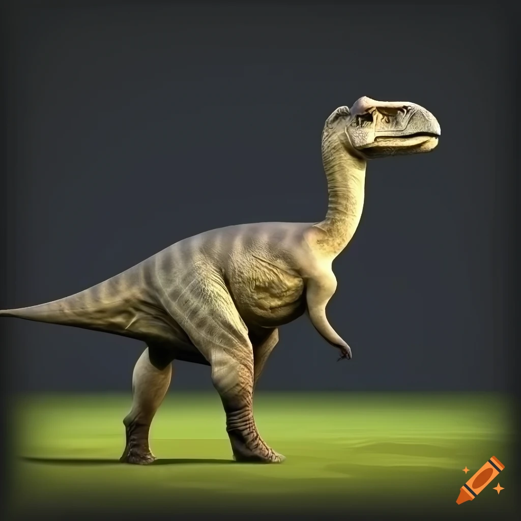 Detailed photorealistic Hadrosaurus dinosaur in warm morning light on ...