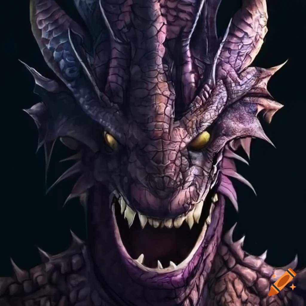 Aggressive dragon growling and raising its claws in a fantasy setting on Craiyon