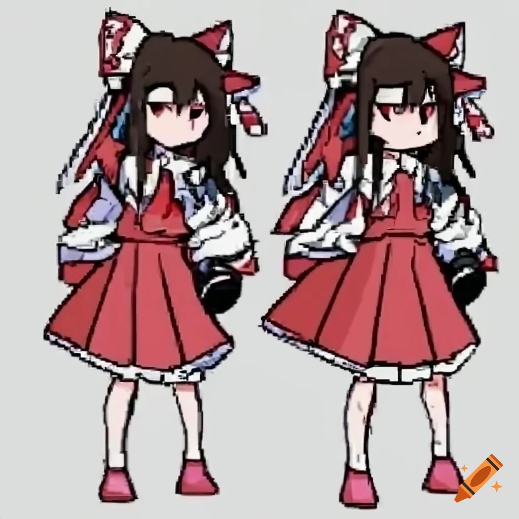Reimu as an fnf character in high definition on Craiyon