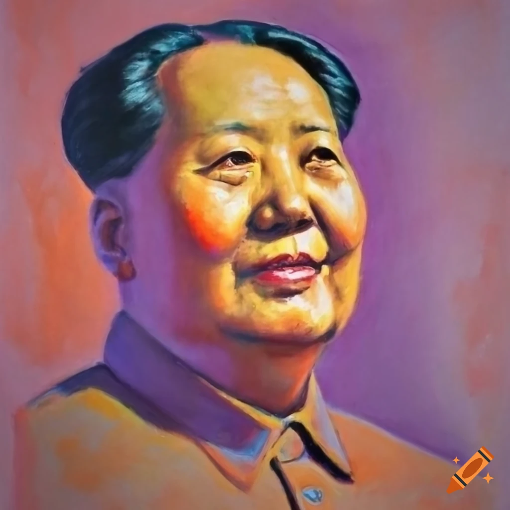 Political figure advertising in pink and orange with oil pastel on Craiyon