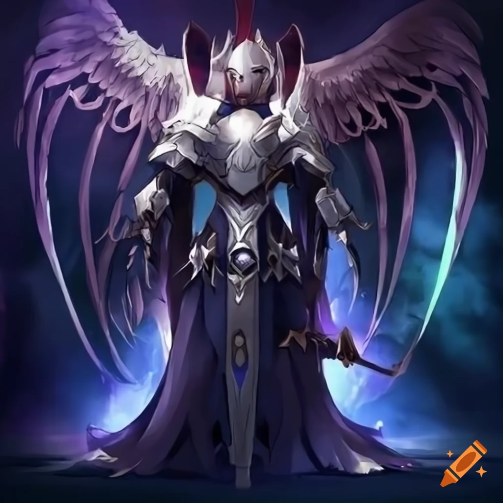 Anime archangel warmaster and holy soldier in armor on Craiyon