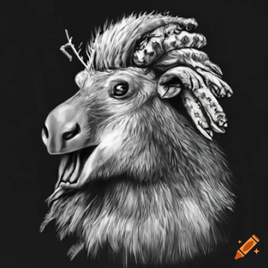 Chimera with characteristics of a capybara and pepe the frog dressed as ...