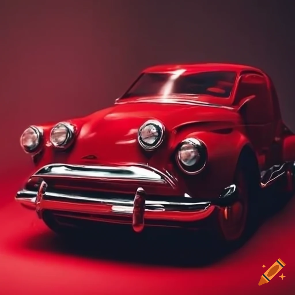 Adorable red car on Craiyon