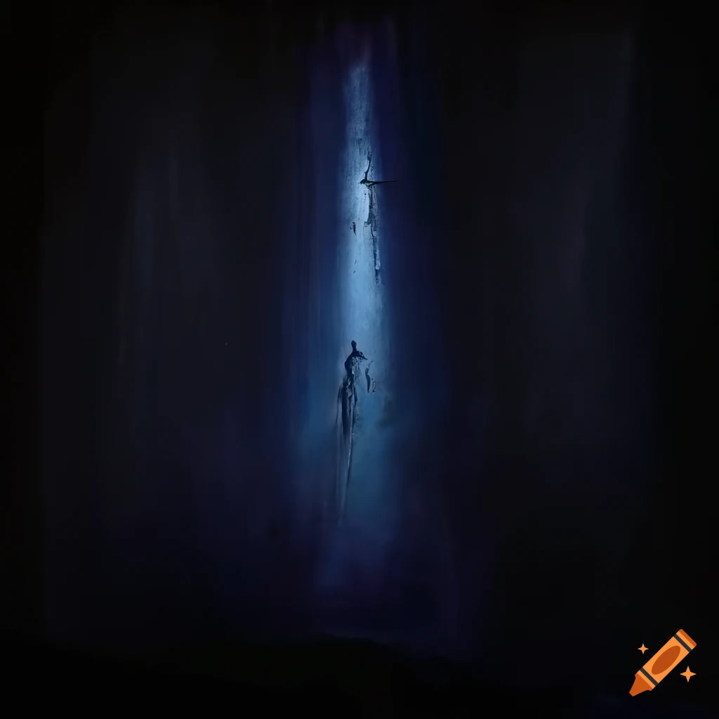 Abstract art of someone lost in a dark fantasy realm on Craiyon