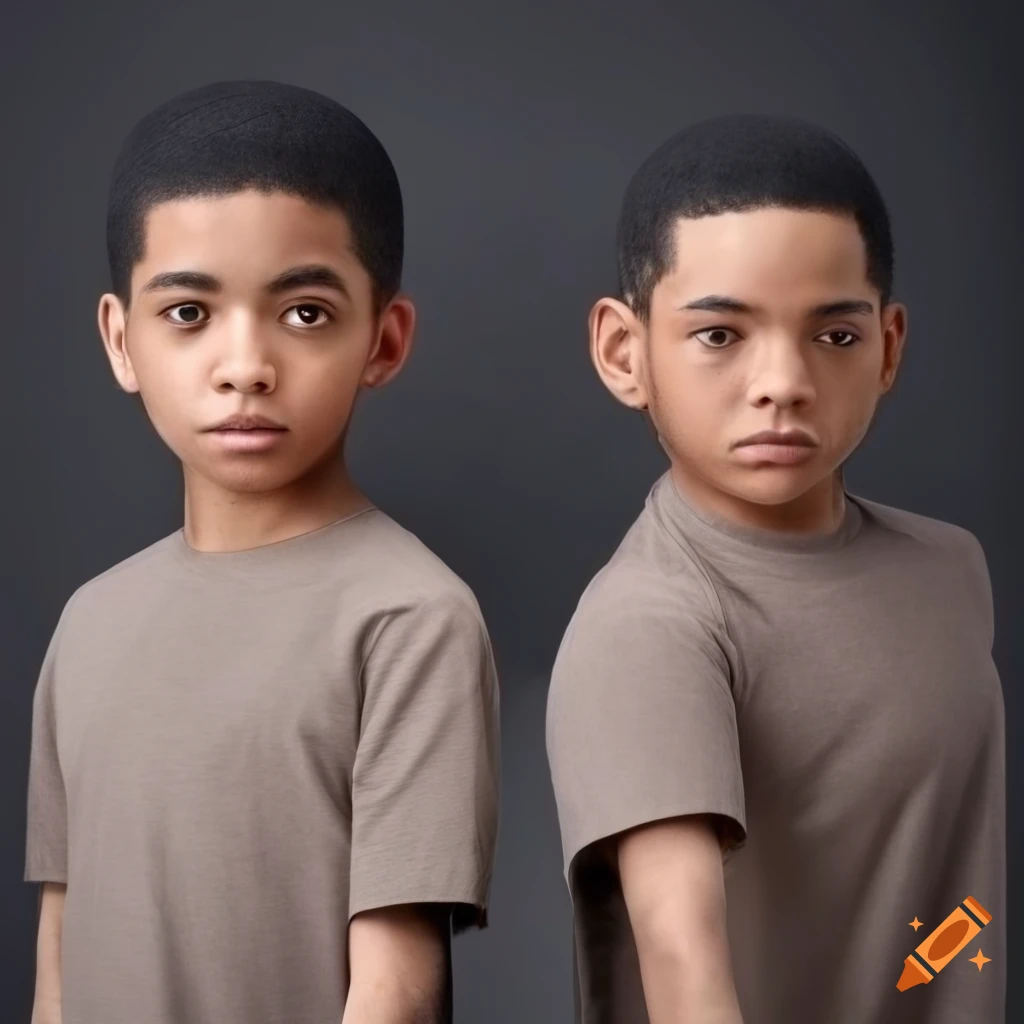 Realistic photo of short, wavy, black hair, brown-skinned humanoid ...