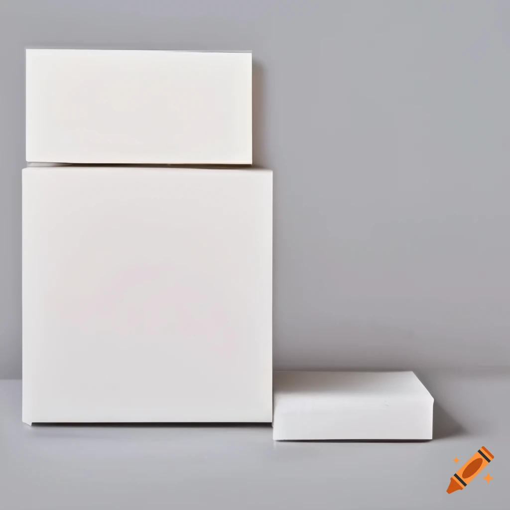 Two minimalist boxes on a gray background on Craiyon