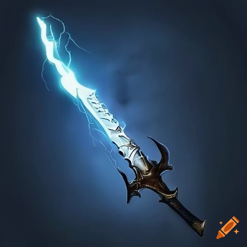 Fantasy sword infused with lightning power on Craiyon