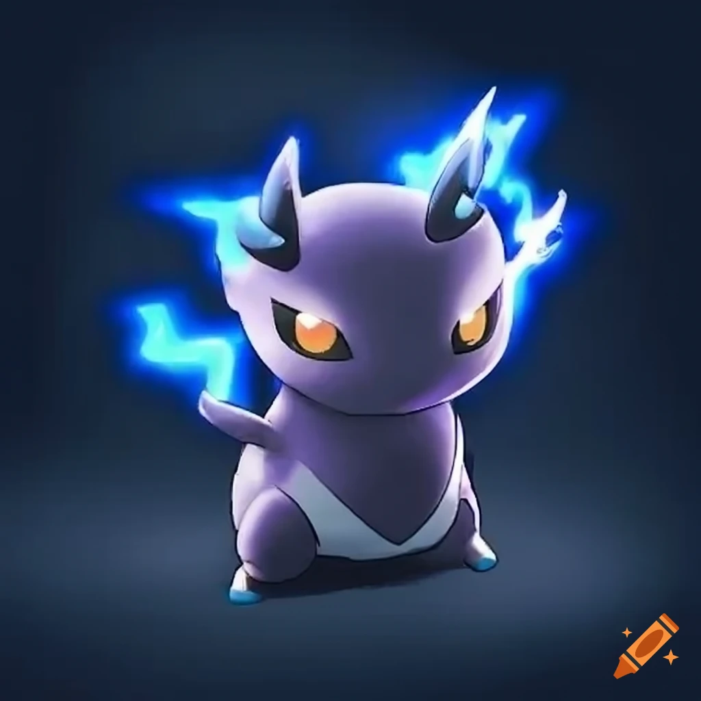 Tiny steel pokemon with lightning bolts on Craiyon