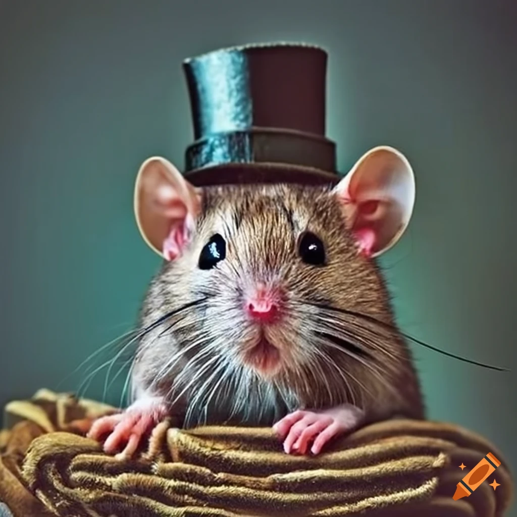 Rat wearing a top hat on Craiyon
