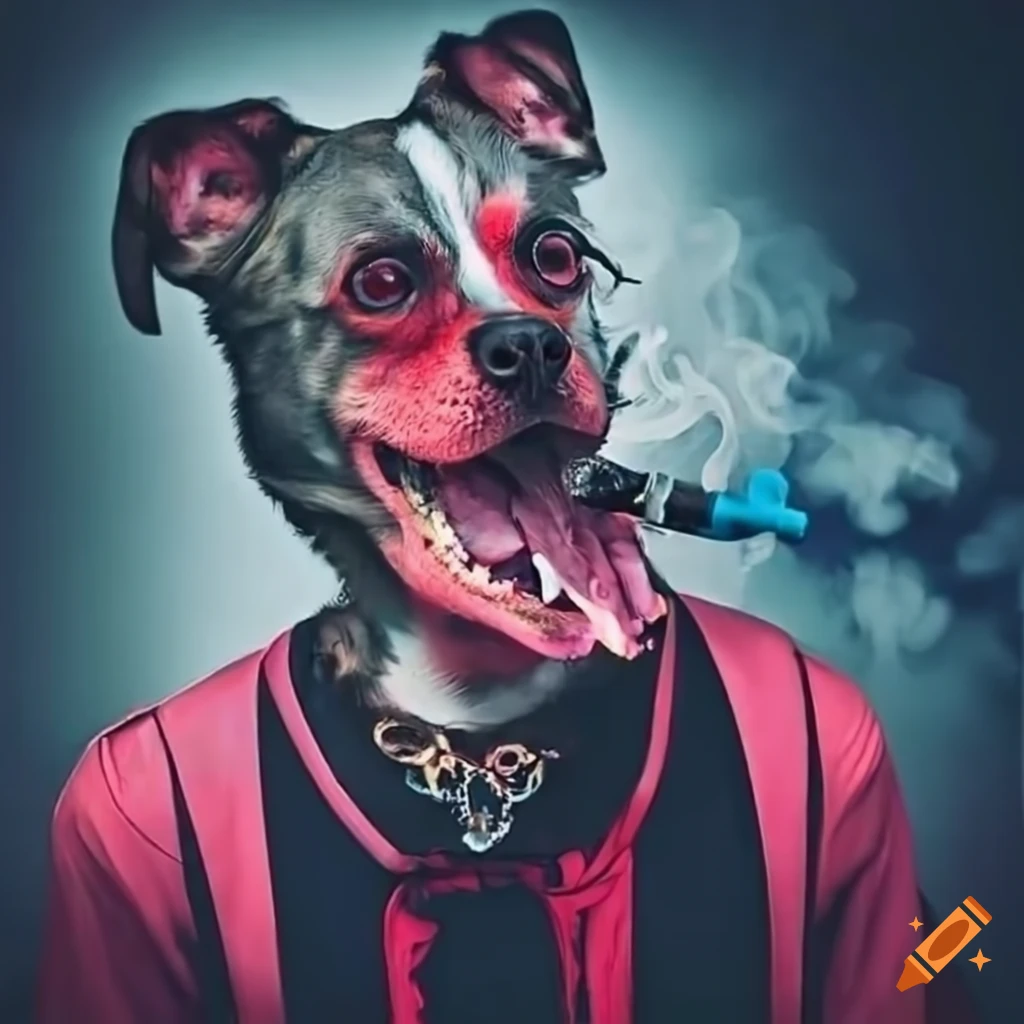 Dog with a vape on Craiyon