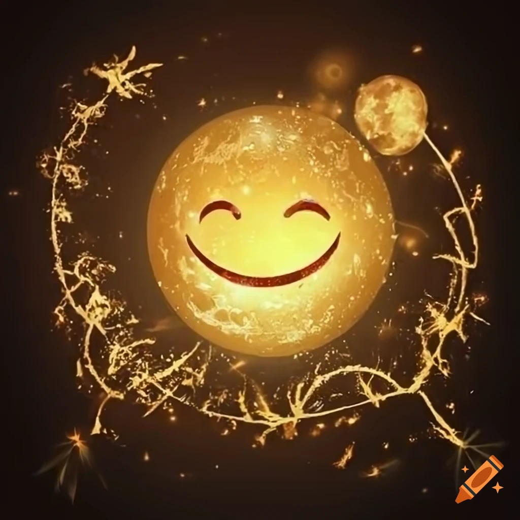 Gold moon with a smile on Craiyon