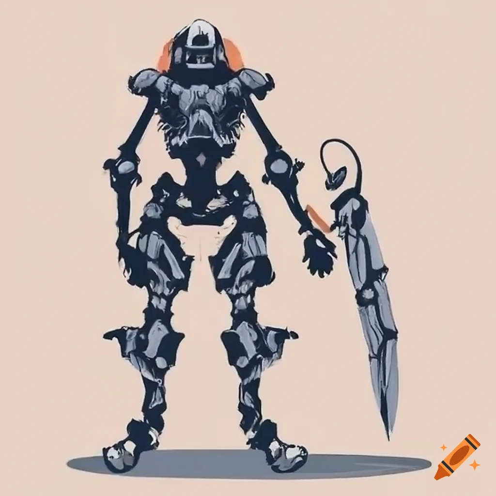 Armored robotic skeleton warrior with art design by hirohisa kaneko on ...