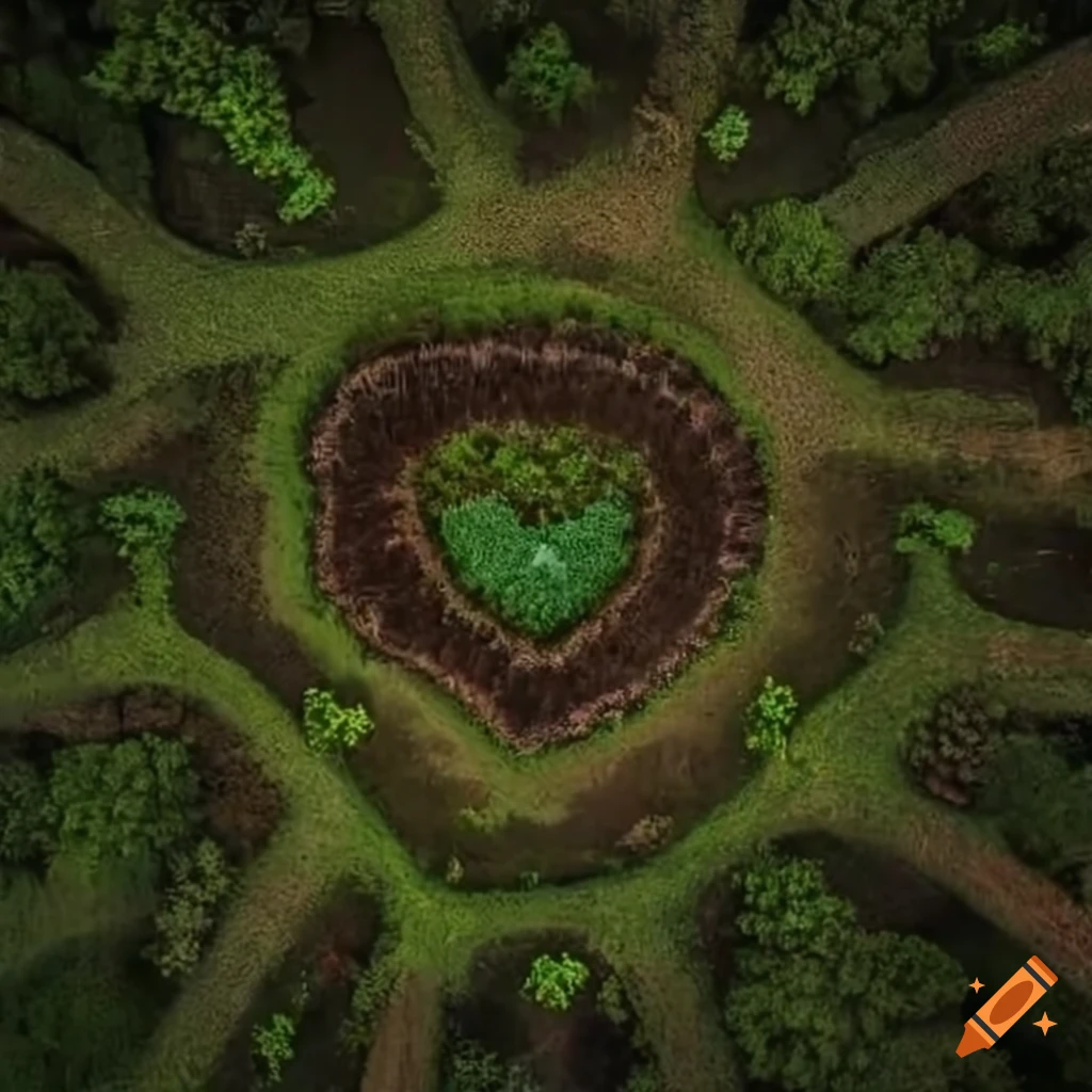 Captivating battlefield in a dense fantasy forest with a towering oak ...