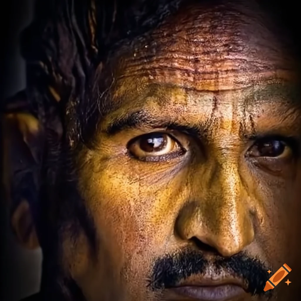 Close-up of an indian man's face on Craiyon