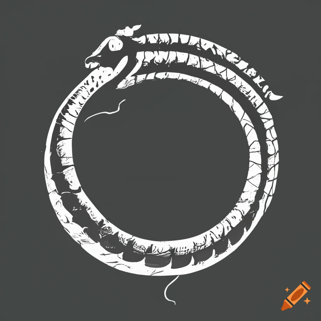 Ouroboros graphic outline on Craiyon