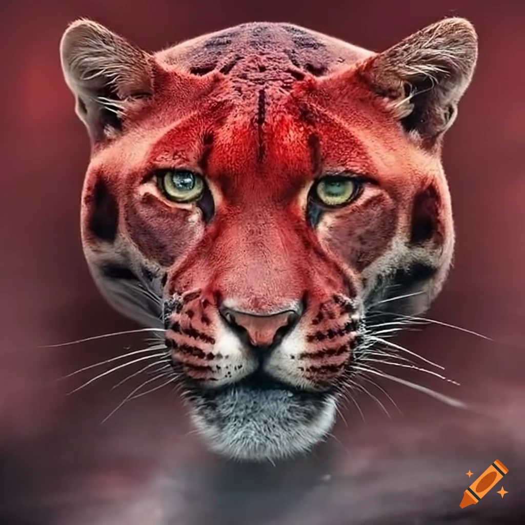 Red panther running on a track on Craiyon