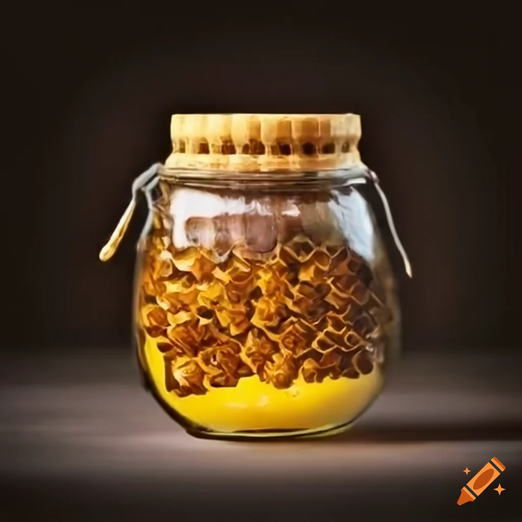 Jar of honey bees on Craiyon