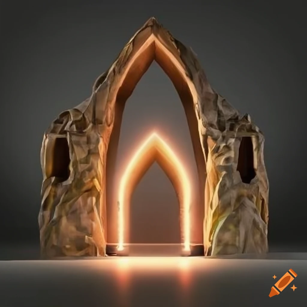 Prismatic lighting and details on a forested island with a stone ...