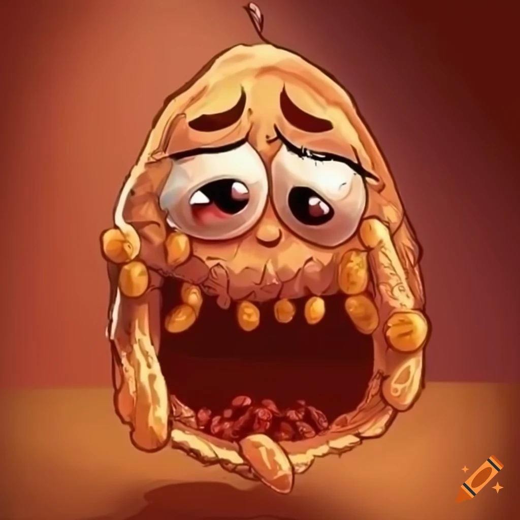 Crying cartoon of raisins (dry fruit) on Craiyon
