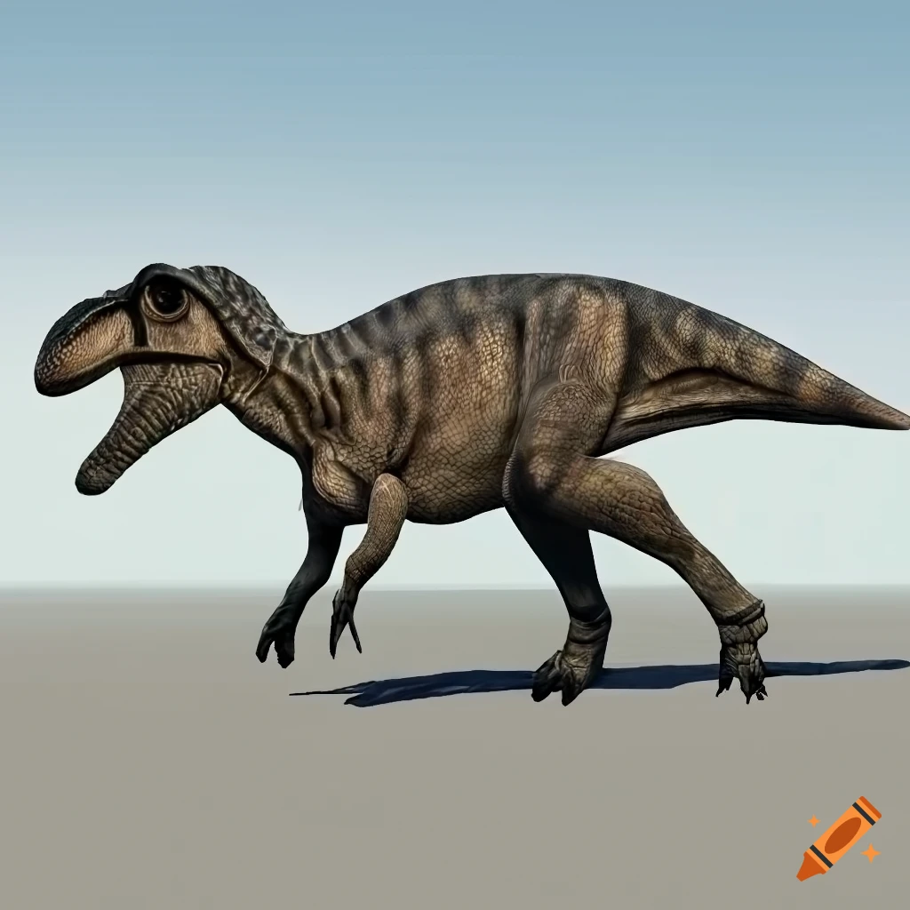 Photorealistic hadrosaurus dinosaur in warm morning light on Craiyon