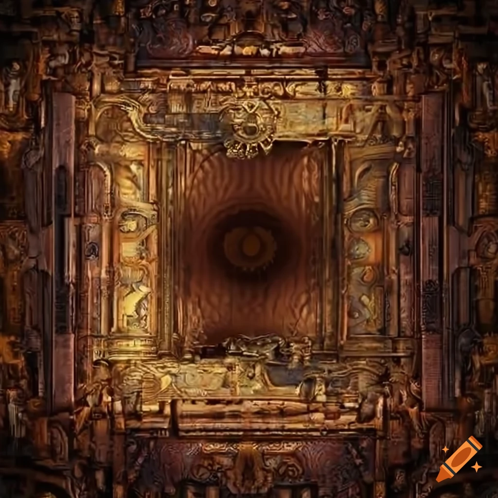 Intricate and detailed abstract steampunk background in photorealistic ...