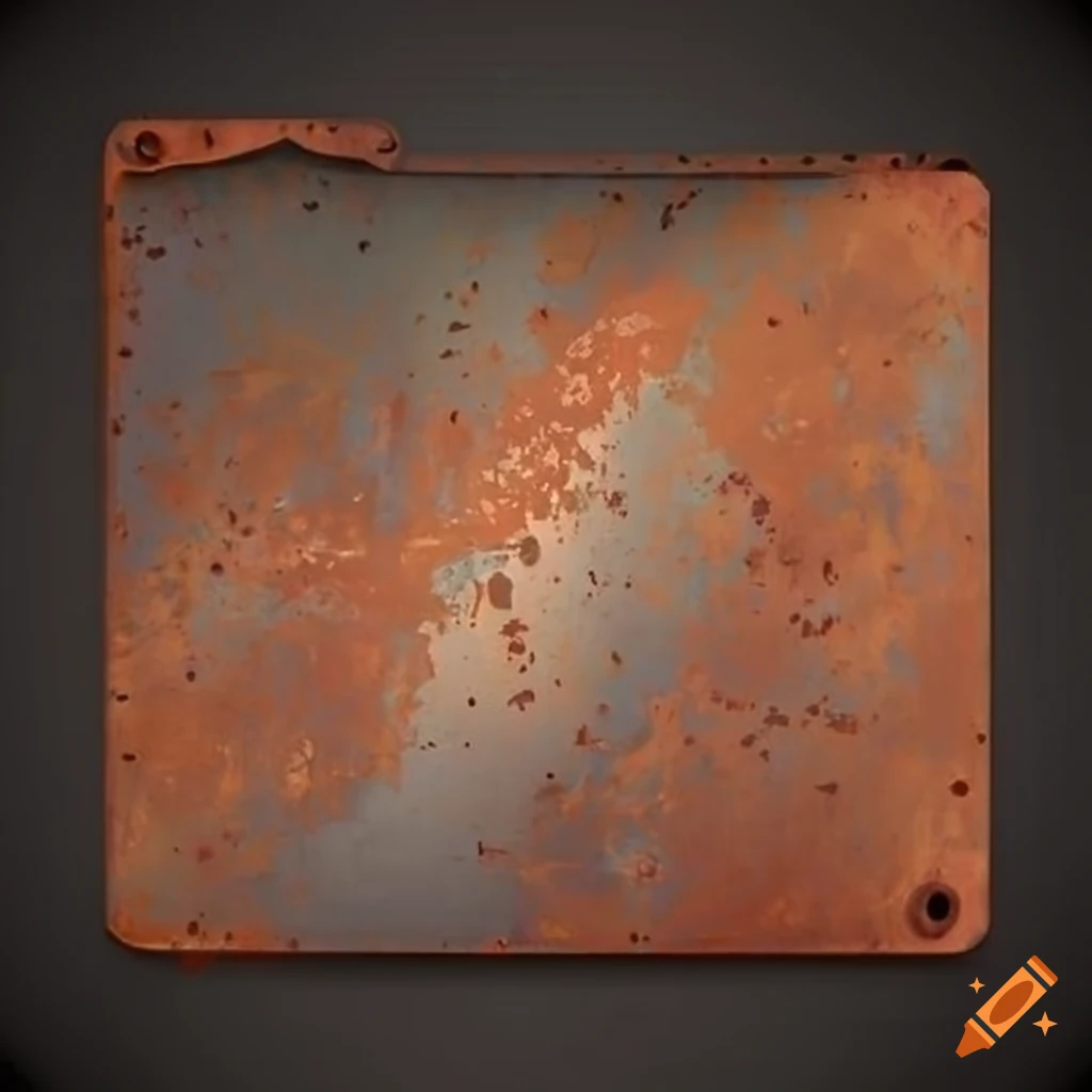 Rusty old curved sheet metal in a post-apocalyptic setting on Craiyon