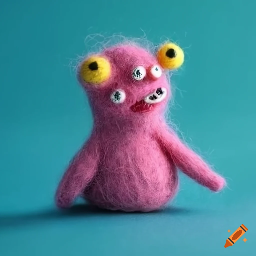 Colorful felted imaginary friend creature on Craiyon