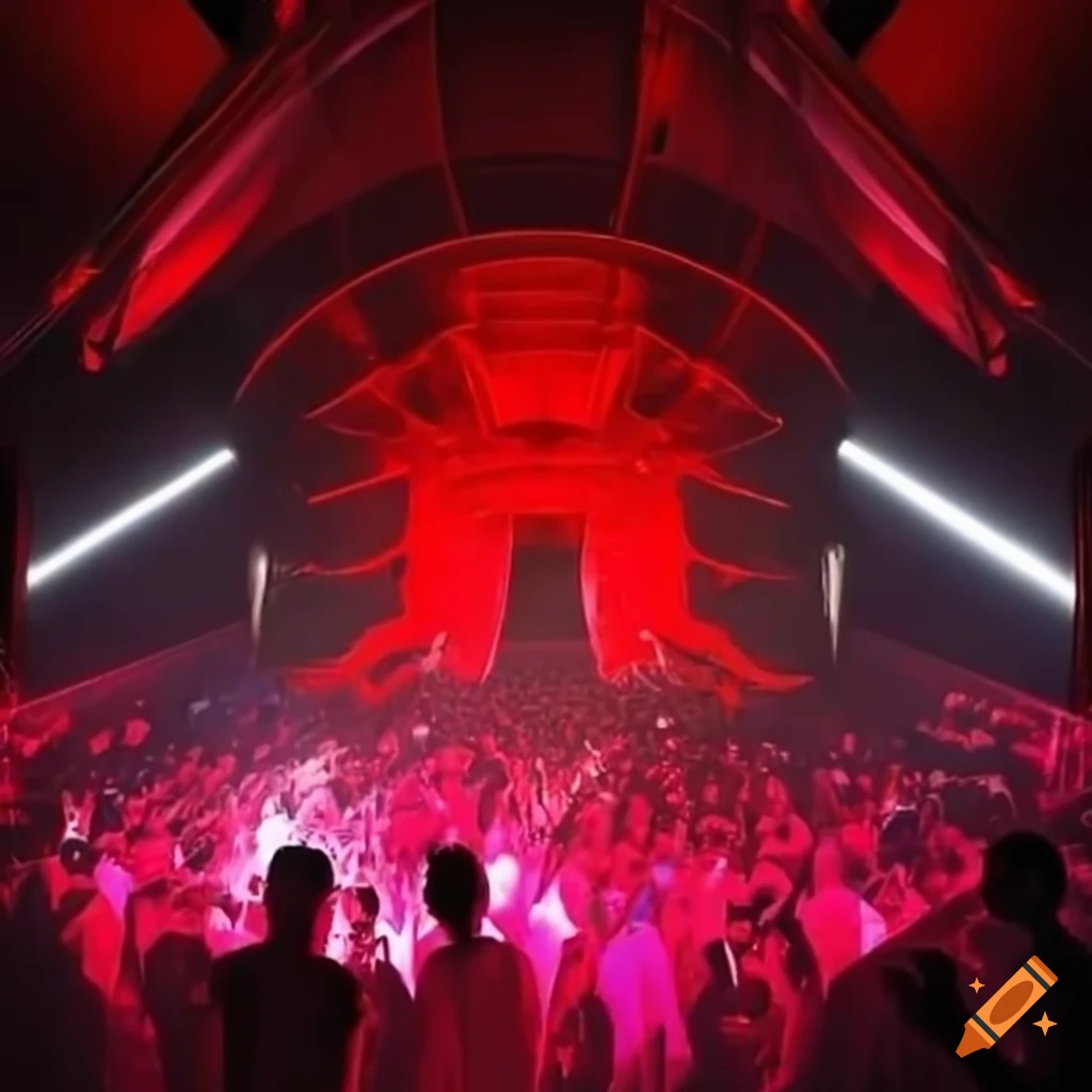 Futuristic club party on the red planet on Craiyon