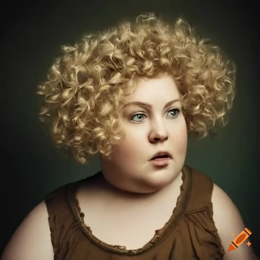 Hobbit female with blonde curly hair, simple attire, and brown eyes on ...