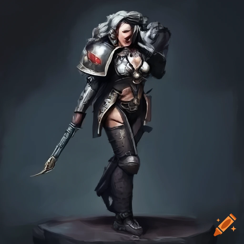 Raven guard warrior woman in sleek armor on Craiyon