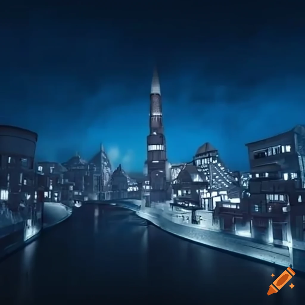 Futuristic ice-themed town on Craiyon