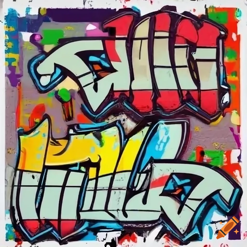 Tricolor roller graffiti on white background on Craiyon