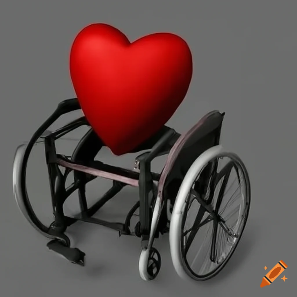Creative combination of heart and wheelchair on Craiyon