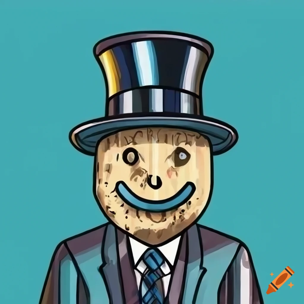 Nft monopoly man with cardano logo in bright colors on Craiyon