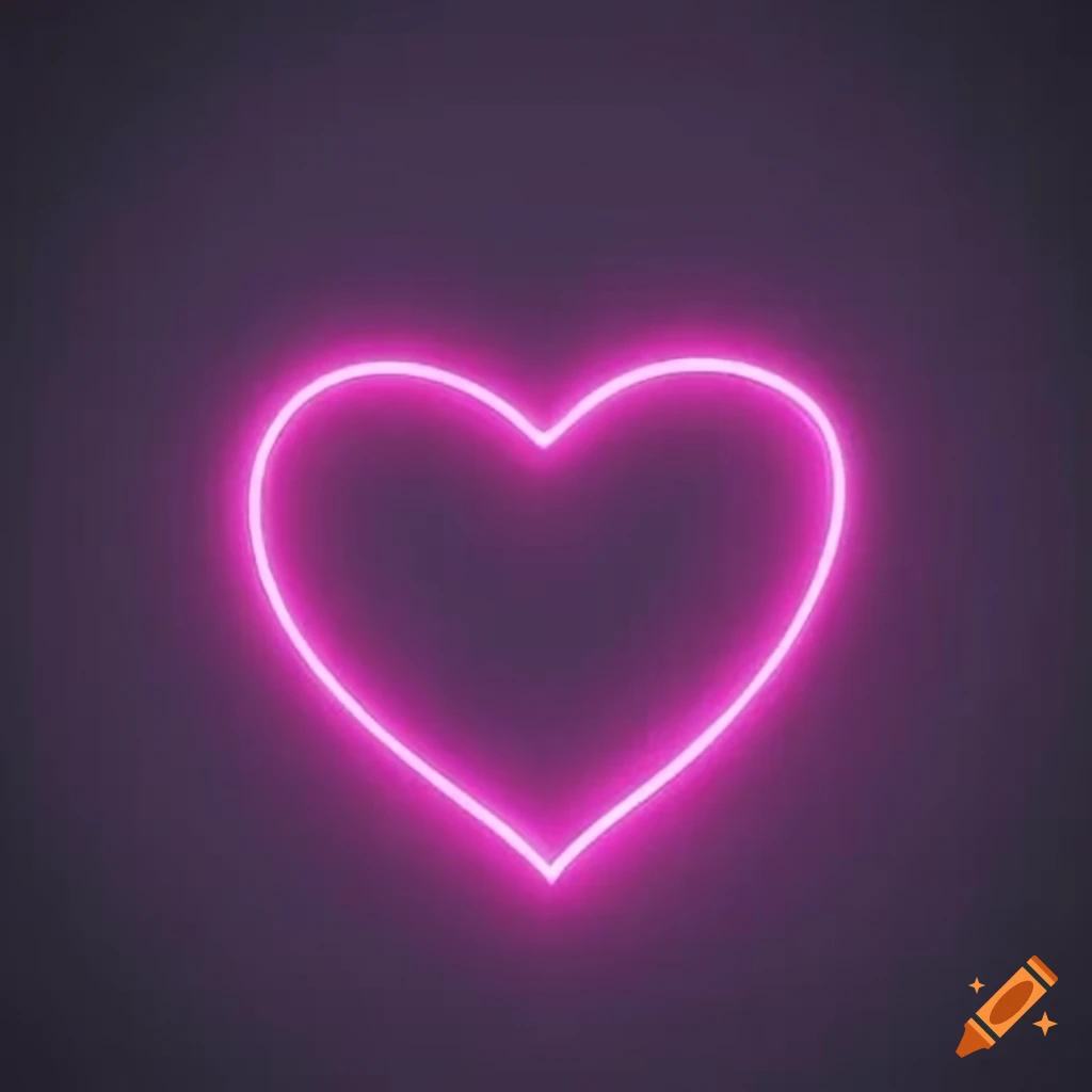 Neon pink heart with words 'DG Crush' surrounded by other hearts on Craiyon