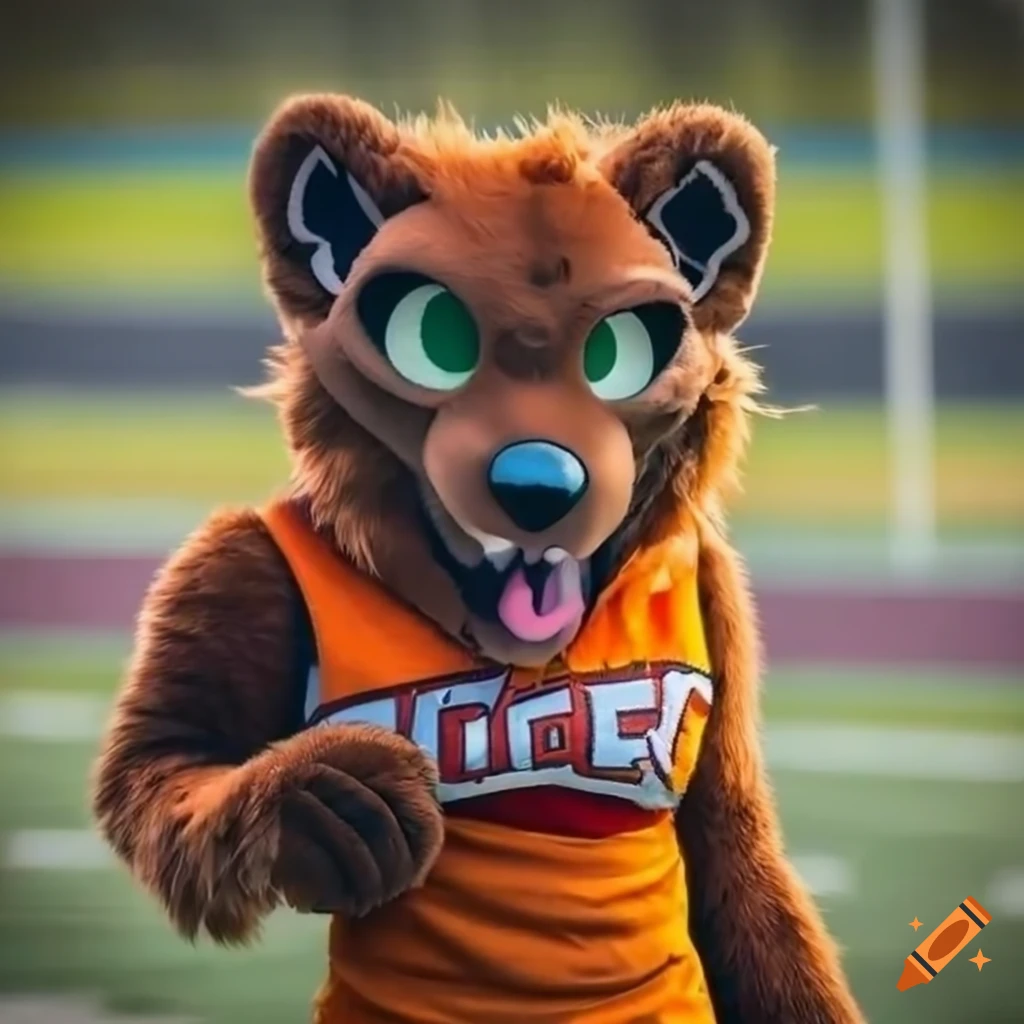Fossa mascot costume fursuit wearing cheerleader uniform at school ...