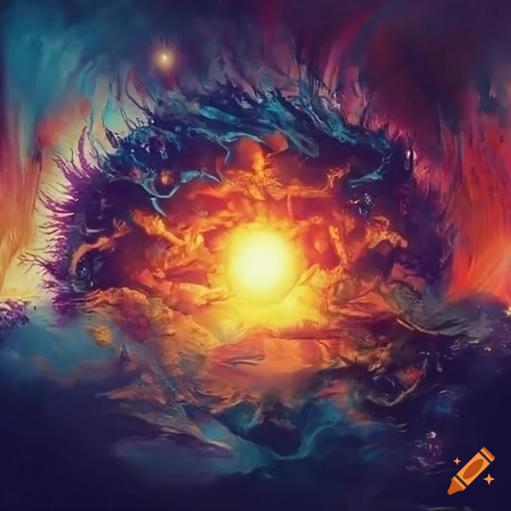 Epic sun amidst an apocalyptic scene on Craiyon