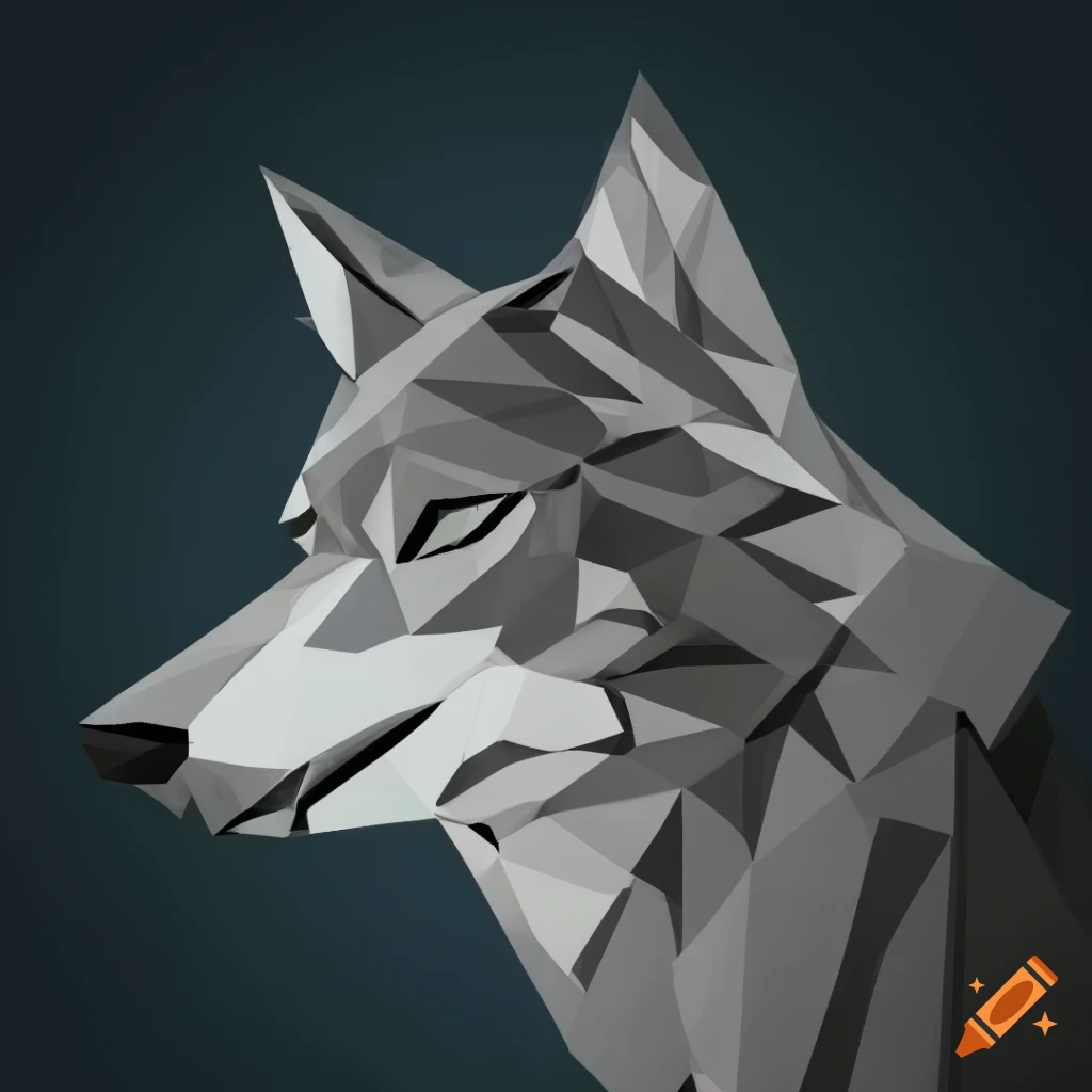 Low poly savage wolf on Craiyon