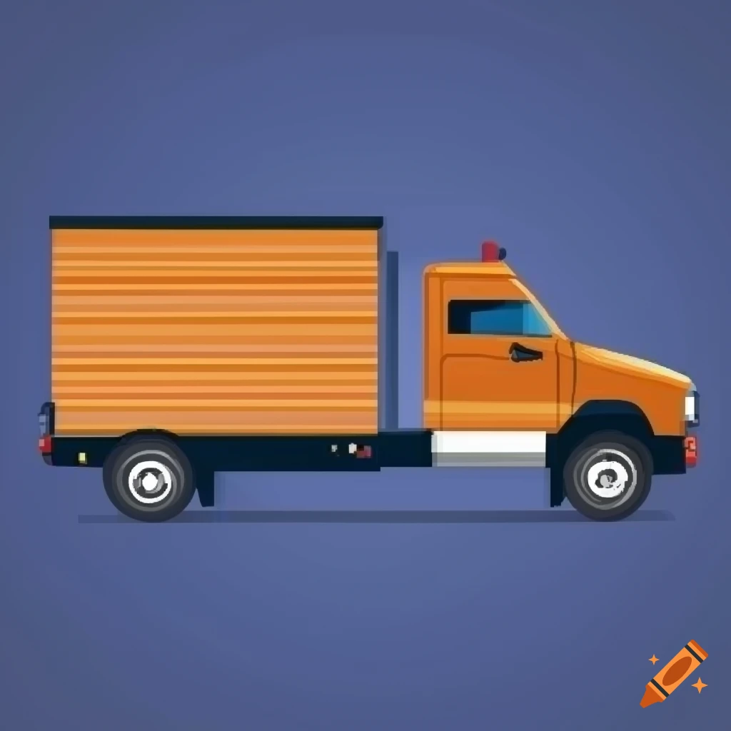 Side view 2d vector art of a truck with straight lines on Craiyon