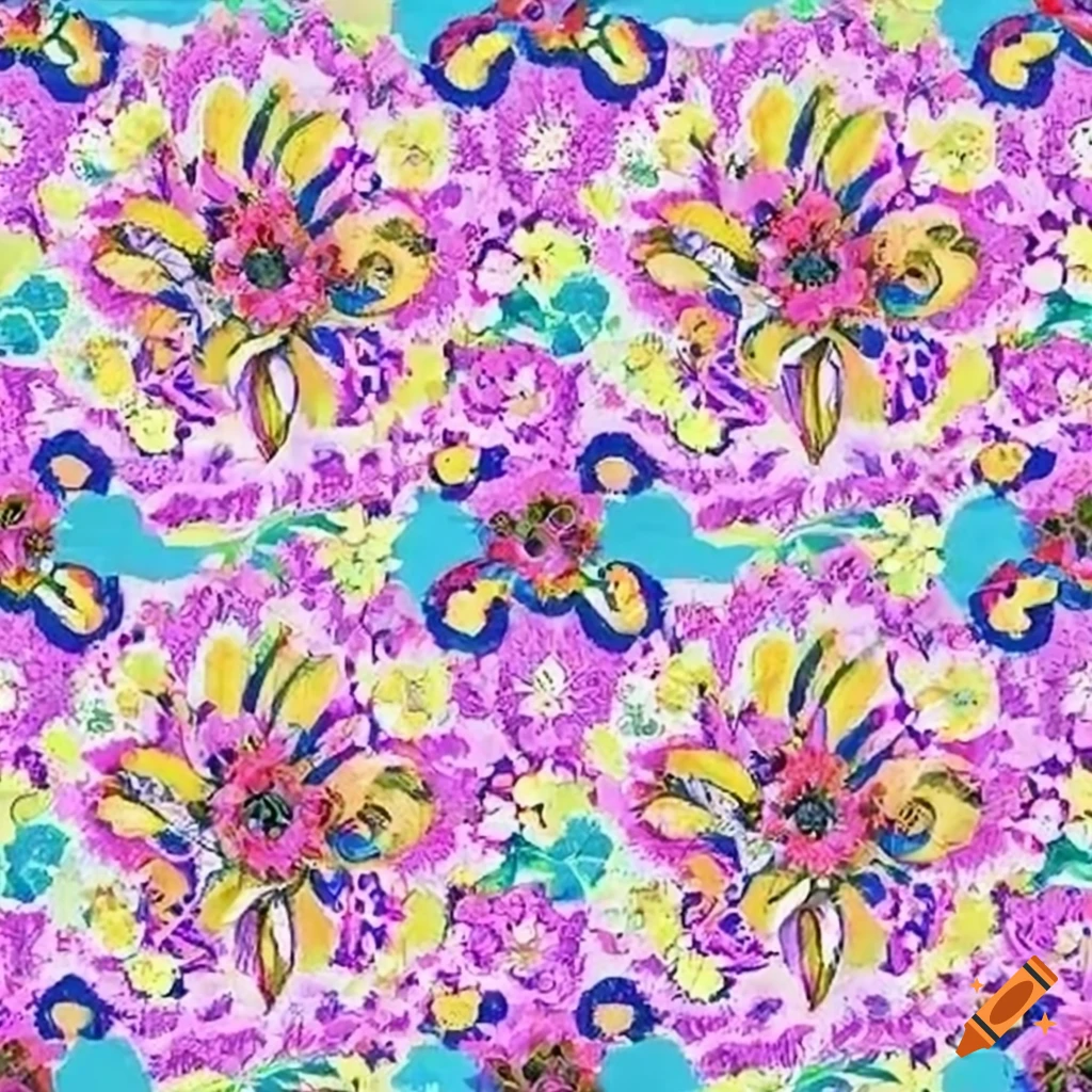 Intricate repeating floral pattern in pastel colors on Craiyon