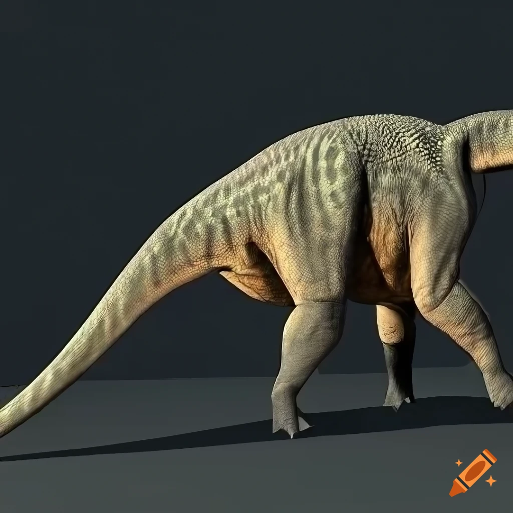 Detailed photorealistic Hadrosaurus dinosaur in warm morning light on ...