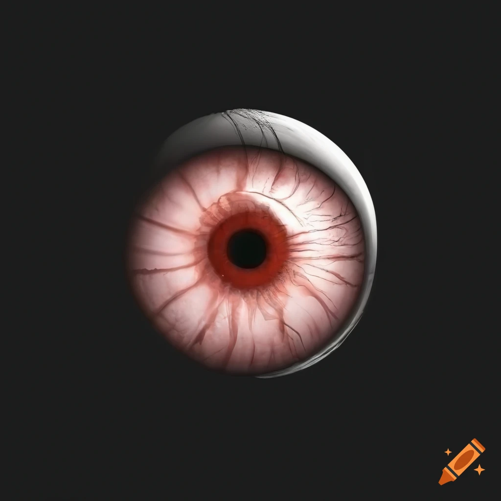 Realistic human eyeball with black background on Craiyon