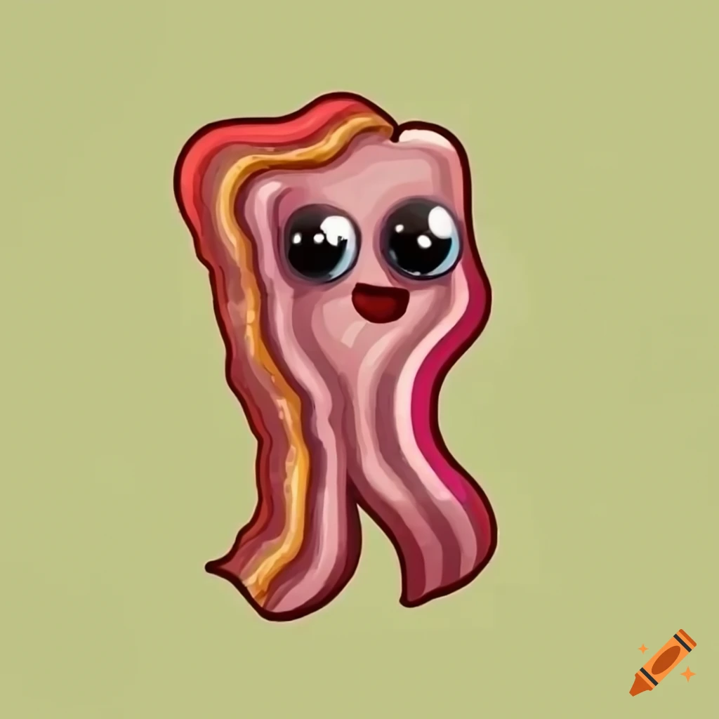 Fun and cute animated and colorful bacon on Craiyon