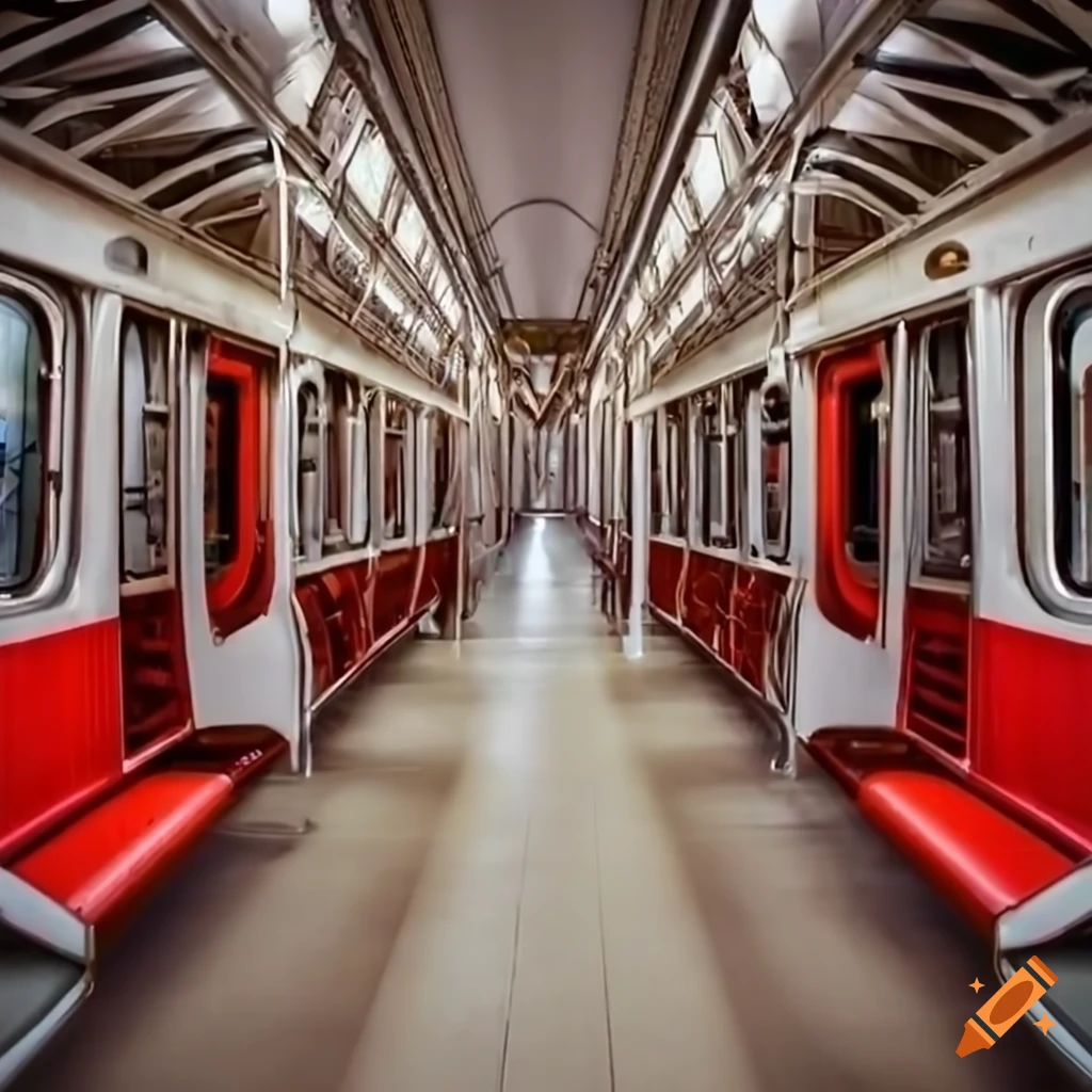 Interior of belleview red line train on Craiyon