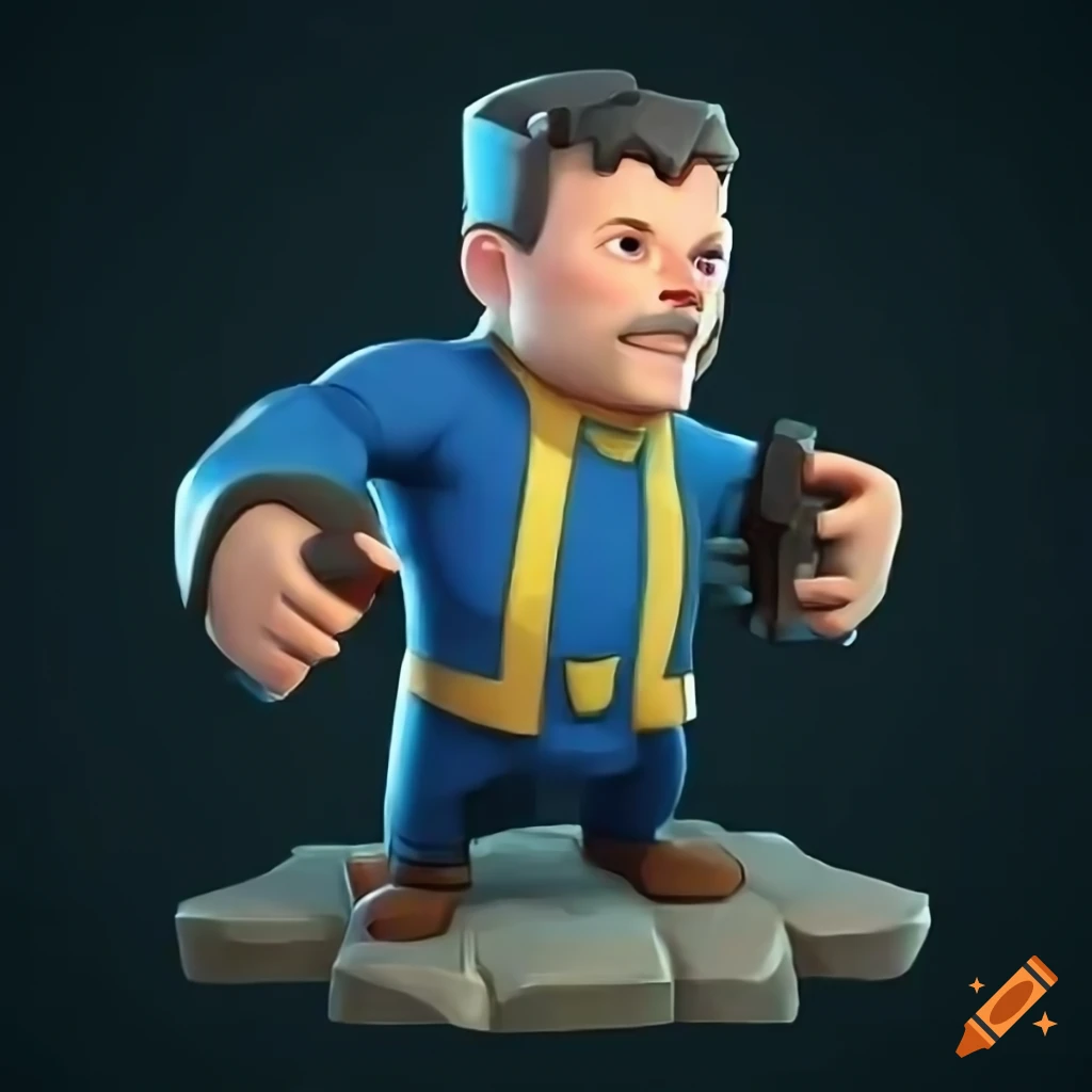 Vault dweller from fallout in clash royale art on Craiyon